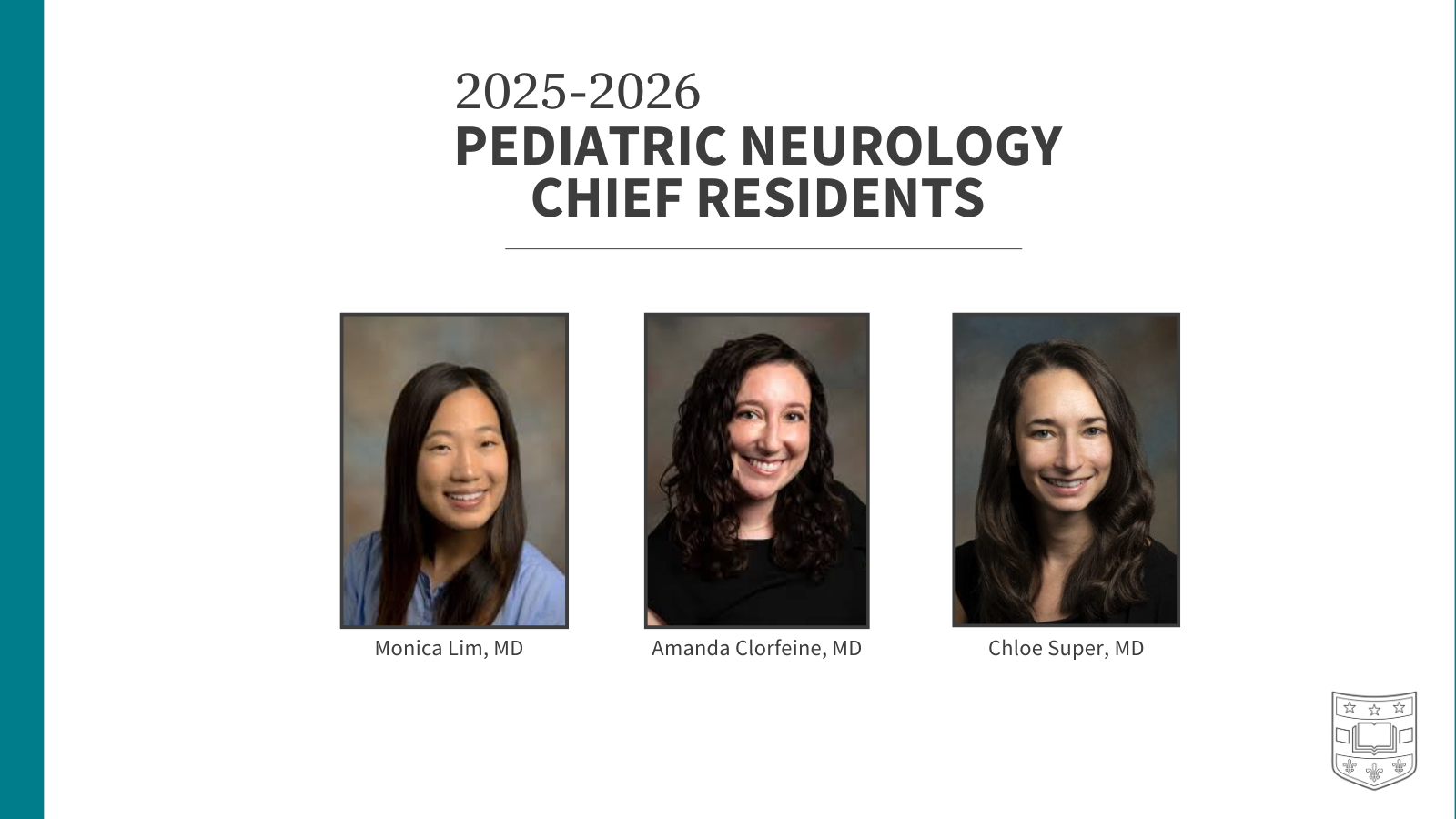 2025-2026 Academic Year Neurology Residency Program Chief Residents ...