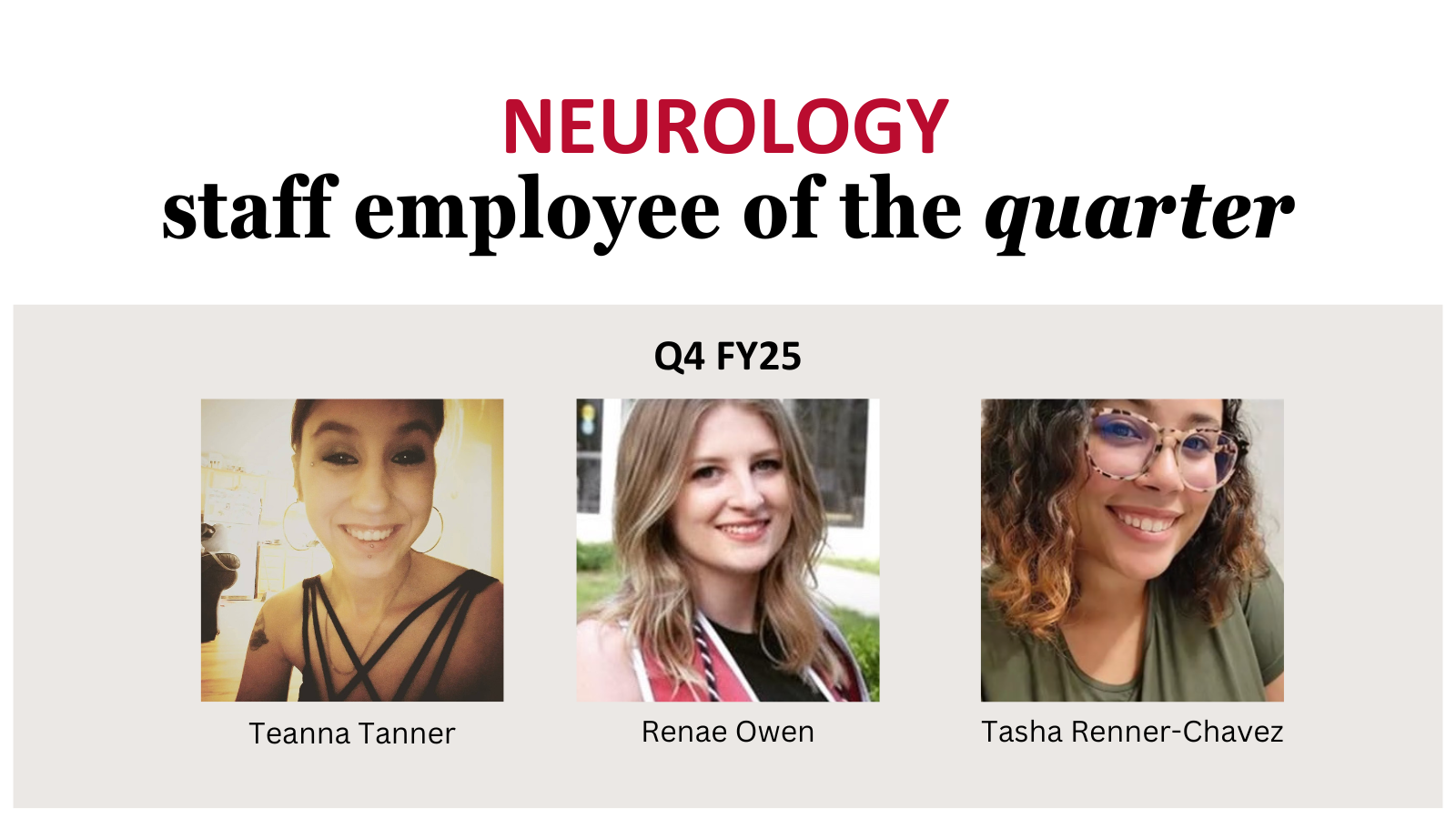 Tanner, Owen and Renner-Chavez announced as Neurology Staff Employees ...